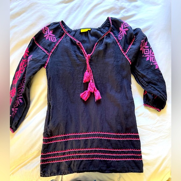 Roller Rabbit | Dresses | Stunning Roller Rabbit 0 Linen Navy Blue ...